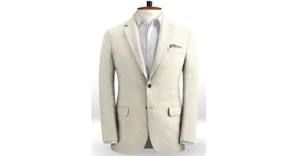 Beach Ivory Linen Men Suits Wedding Suits | Best Fitted Casual Groom ...