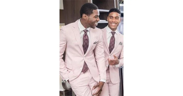 Nathaniel Fashion Blushing Pink Best Fitted Groomsmen Suits for Wedding