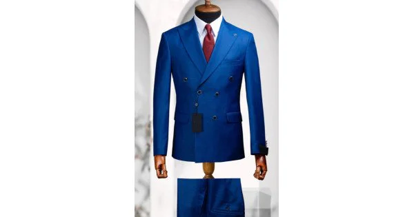 Phillips Royal Blue Double Breasted Prom Men Suits
