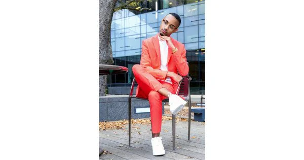Elijah Stylish Orange Notched Lapel Twoo Pieces Men Suits