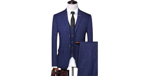 Isaiah Fashion Blue Close Fitting Three Pieces Men Suits for Business