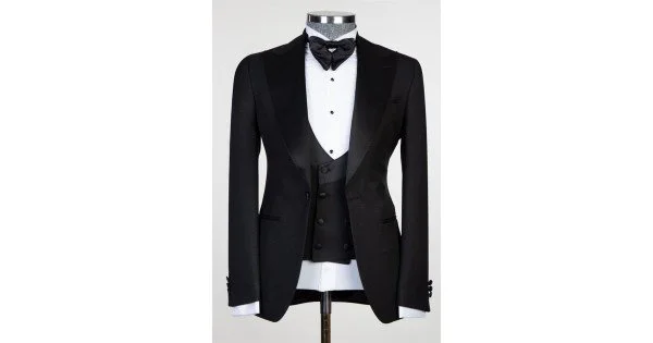 Jason New Arrival Black Three Pieces Close Fitting Wedding Men Suit